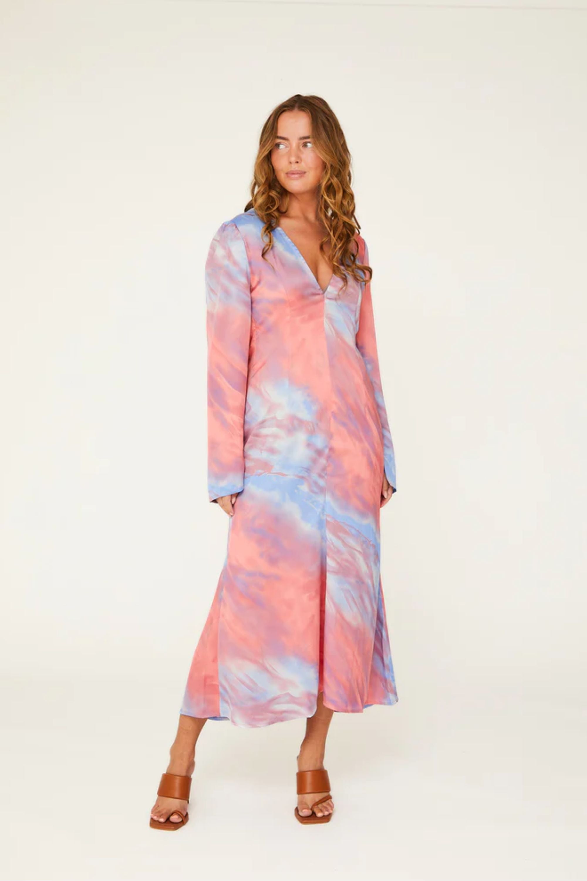 Carina dress AV4467 - Coral/Blue – A-VIEW